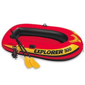Intex Explorer 300, 3-Person Inflatable Boat Set with French Oars and ...